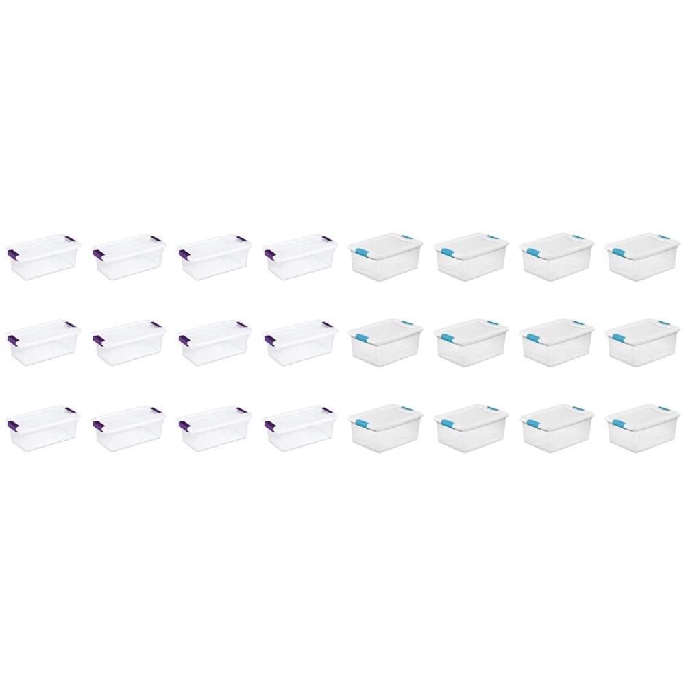 Sterilite Clear Storage Boxes with Latches Bundle (12-Pack)