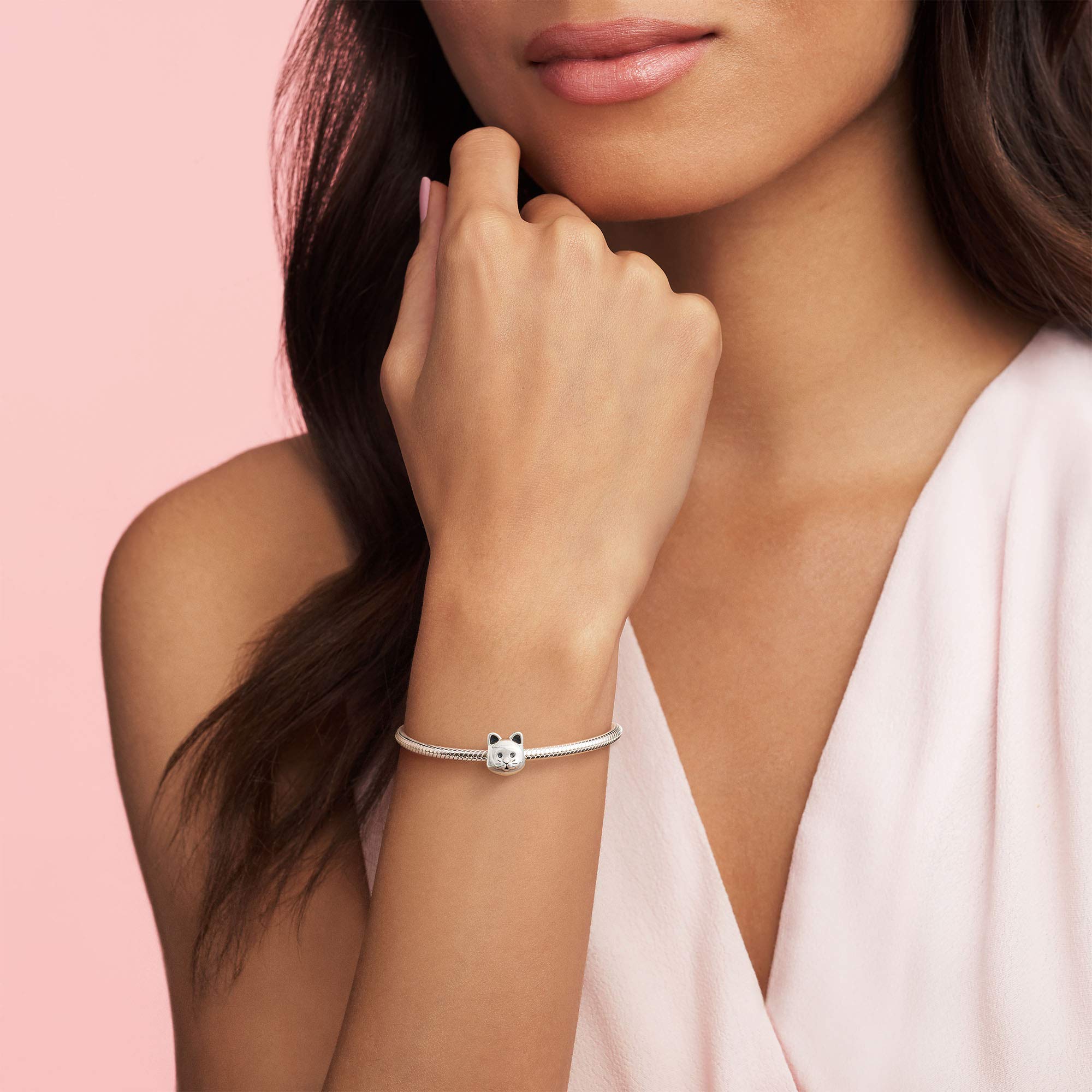 Pandora Jewelry Curious Cat Sterling Silver Charm