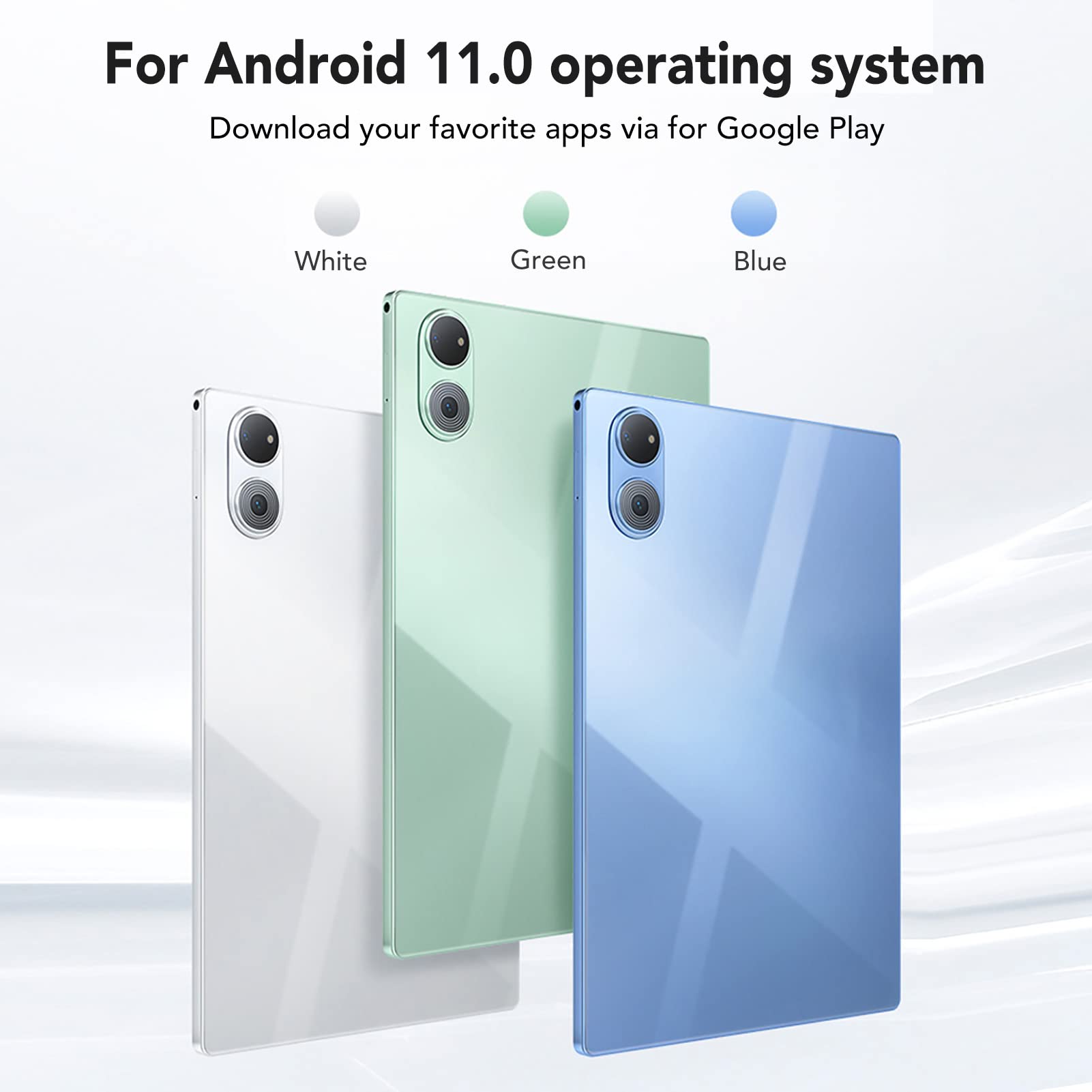 Septpenta 10.1β 128GBGB Tablet, 8GB RAM 128GB ROM Octa Core 4G LTE 8800mAh 2.4G 5G WiFi Tablet, 1920X1200 Resolution, Compact, Slim Design, Kid Friendly, Sturdy Metal Frame, Android 11.0(Green)
