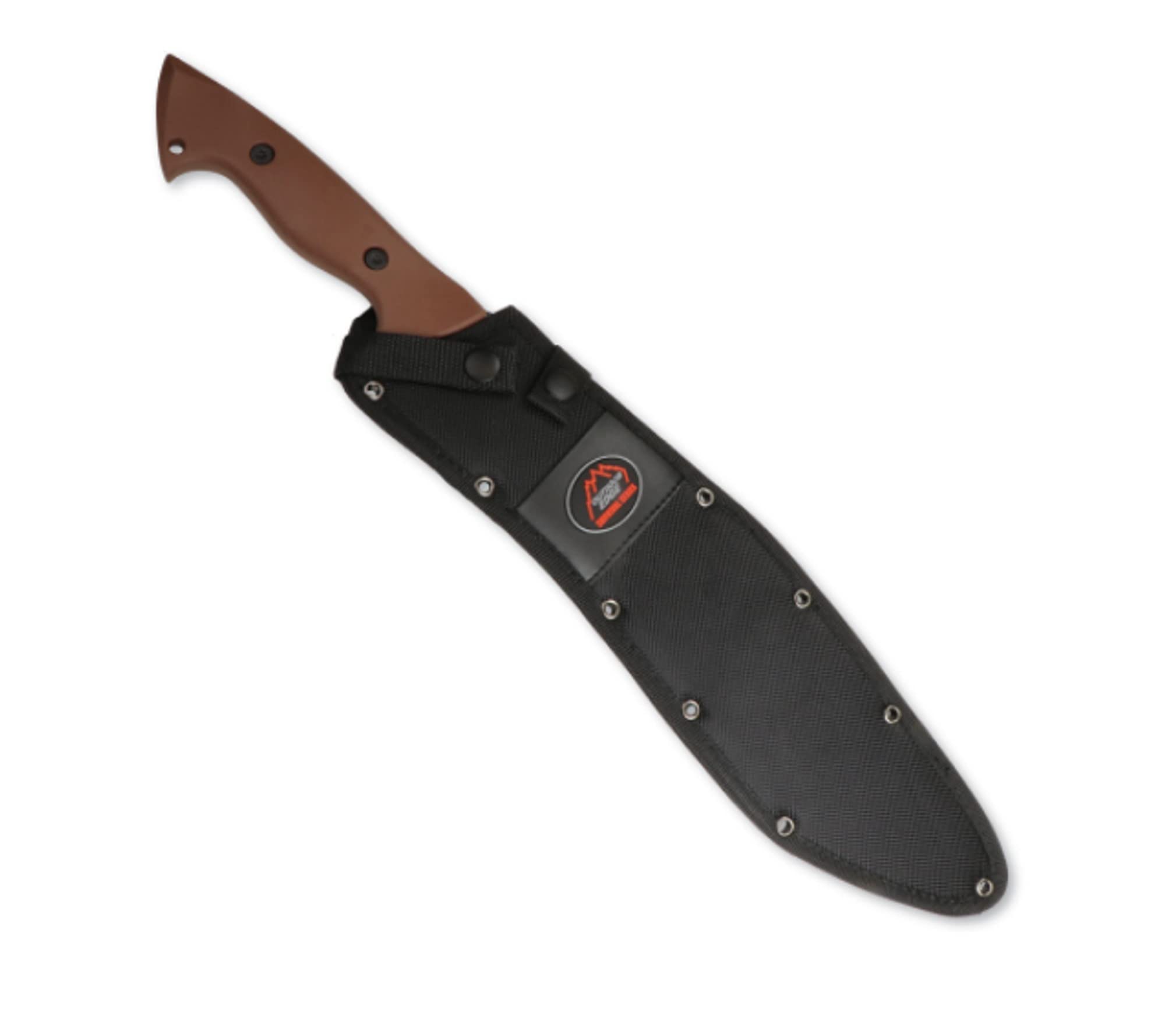 Outdoor Edge Brush Demon - Tactical Survival Outdoor Knife with 13.5" Carbon Spring-Steel Blade and Rubberized Non-Slip TPR Handle