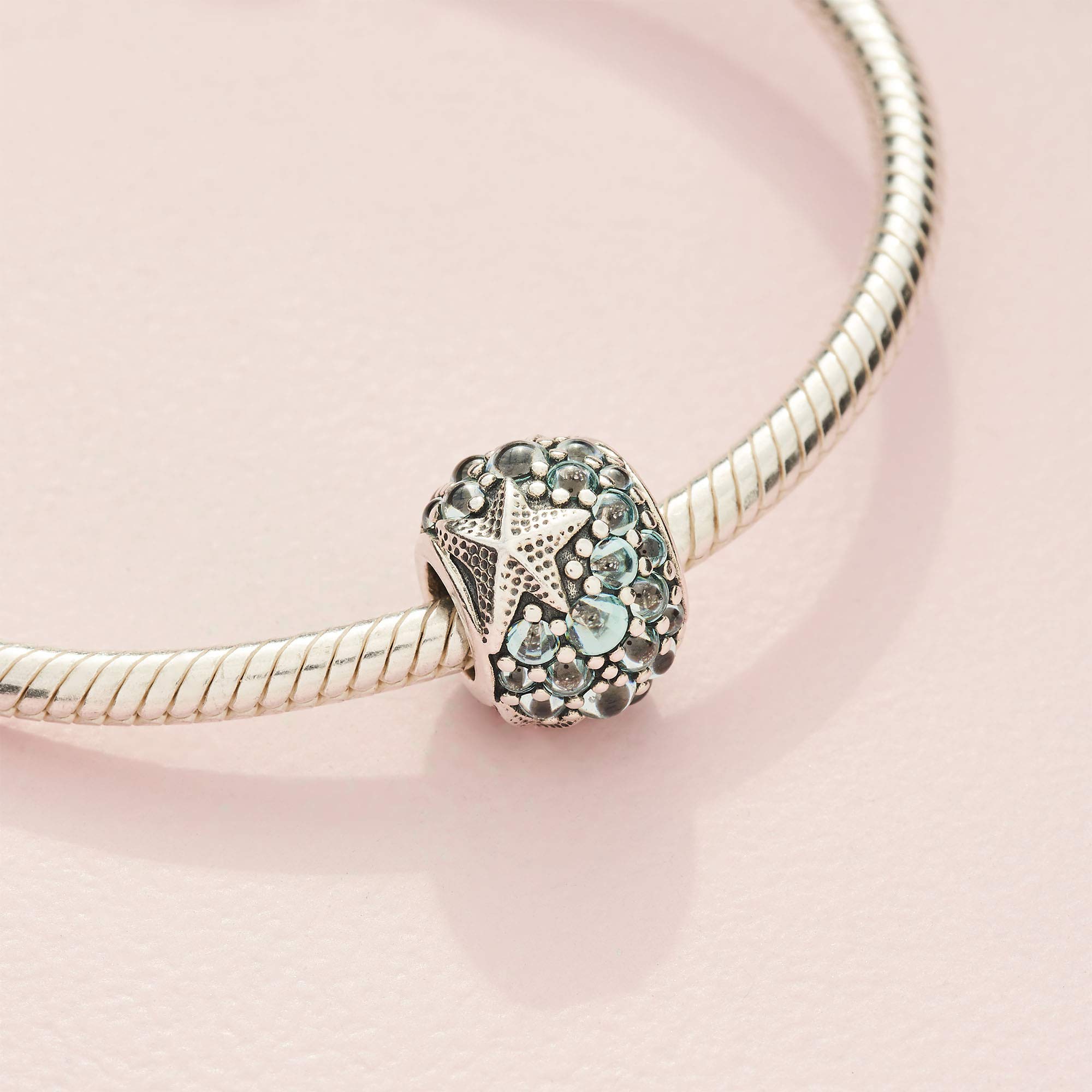 Pandora Jewelry Pave Ocean and Starfish Cubic Zirconia Charm in Sterling Silver
