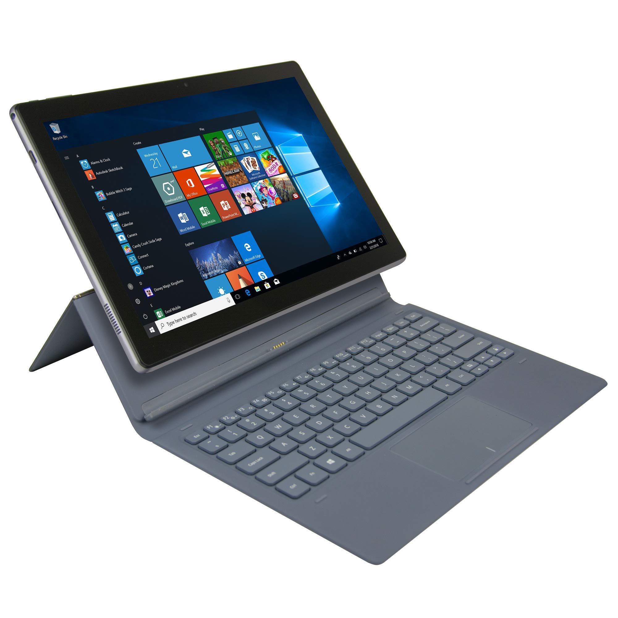 Nuvision NES11-C432SSA Encite Split 11.6-inch 2-in-1 Tablet with Keyboard, Windows 10 Home, Intel Processor, 4GB RAM, 32GB flash storage, Dual Camera, 1080P HD Webcam (Renewed)