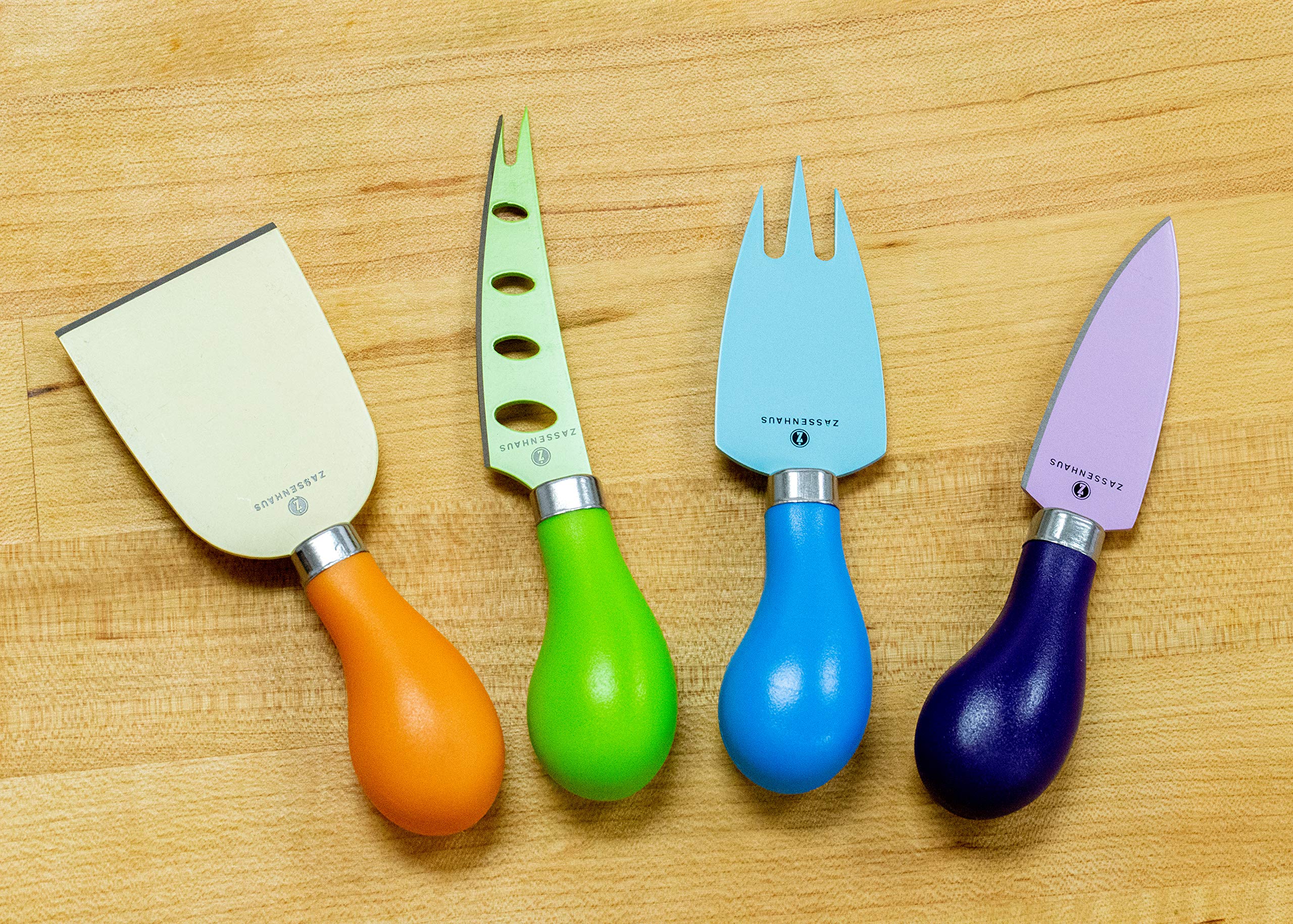 Zassenhaus Easy Cut Cheese Knife Set, 4.5", Assorted