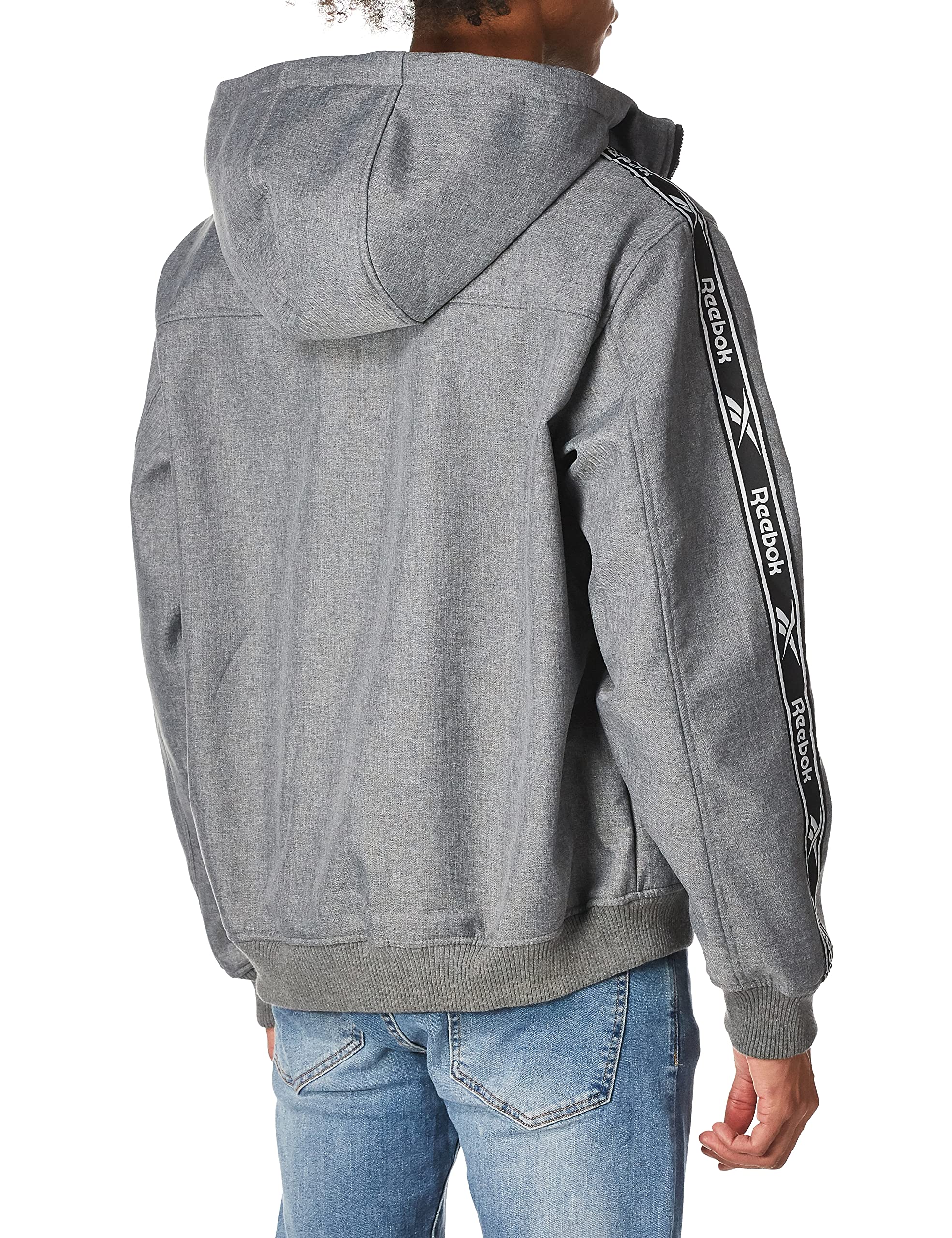 Reebok Men's Soft Woven Jacket, Gry HTHR/BLK CAMO, M