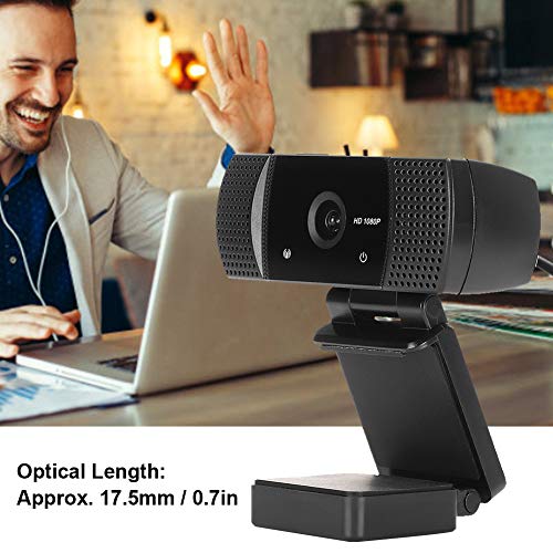 Zyyini Bindpo Mini Webcam with Stereo Microphone, USB2.0M HD 1080P Web Camera for PC Computer Laptop, Plug and Play, Streaming Webcam for SkypeZoomYouTubeWeChat (Black)
