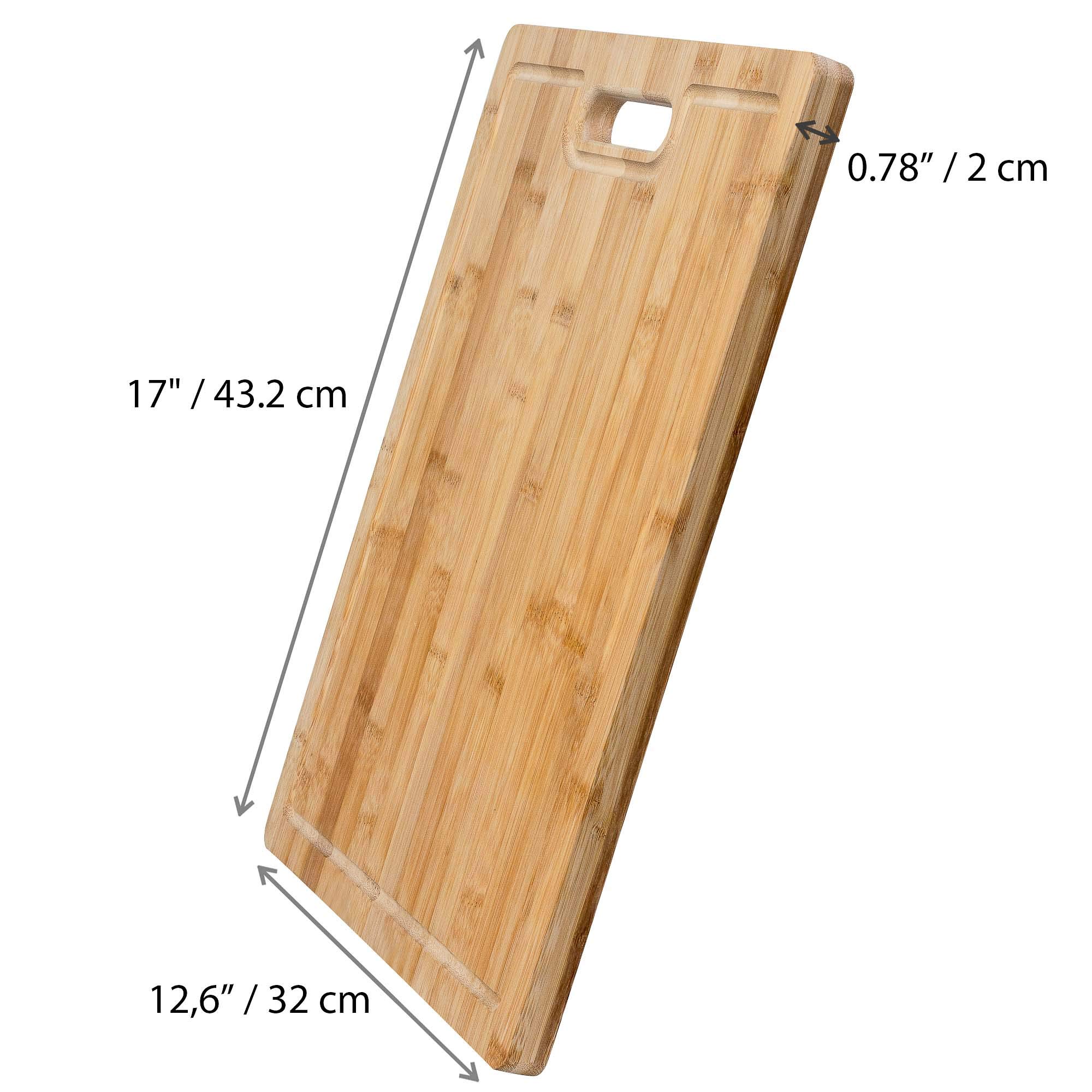 Wood Cutting Board for Kitchen 17x12" – Extra Large Bamboo Cutting Board with Juice Groove, Butcher Block, Wooden Chopping Board, Serving Tray – BlauKe®