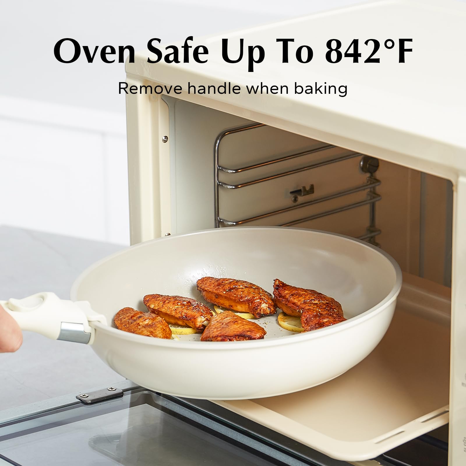 Non Stick Pots and Pan Set, Ceramic Cookware Set with Removable/Detachable Handle, Nonstick Induction Cooking Pan Set-Stackable for RV Camping, Non Toxic PFAS PFOA Free, Dishwasher Oven Safe