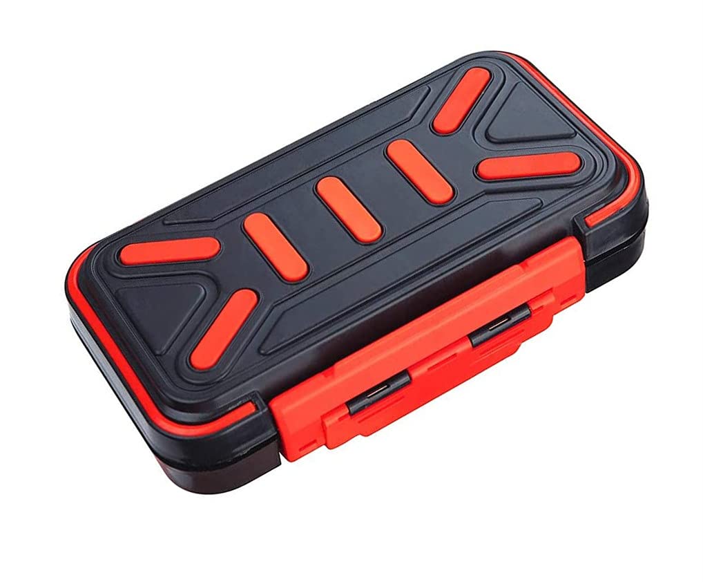 Toasis Fishing Tackle Accessory Box Small Fishing Hooks Weights Sinkers Swivel Storage Container (Black & Orange-2pcs)