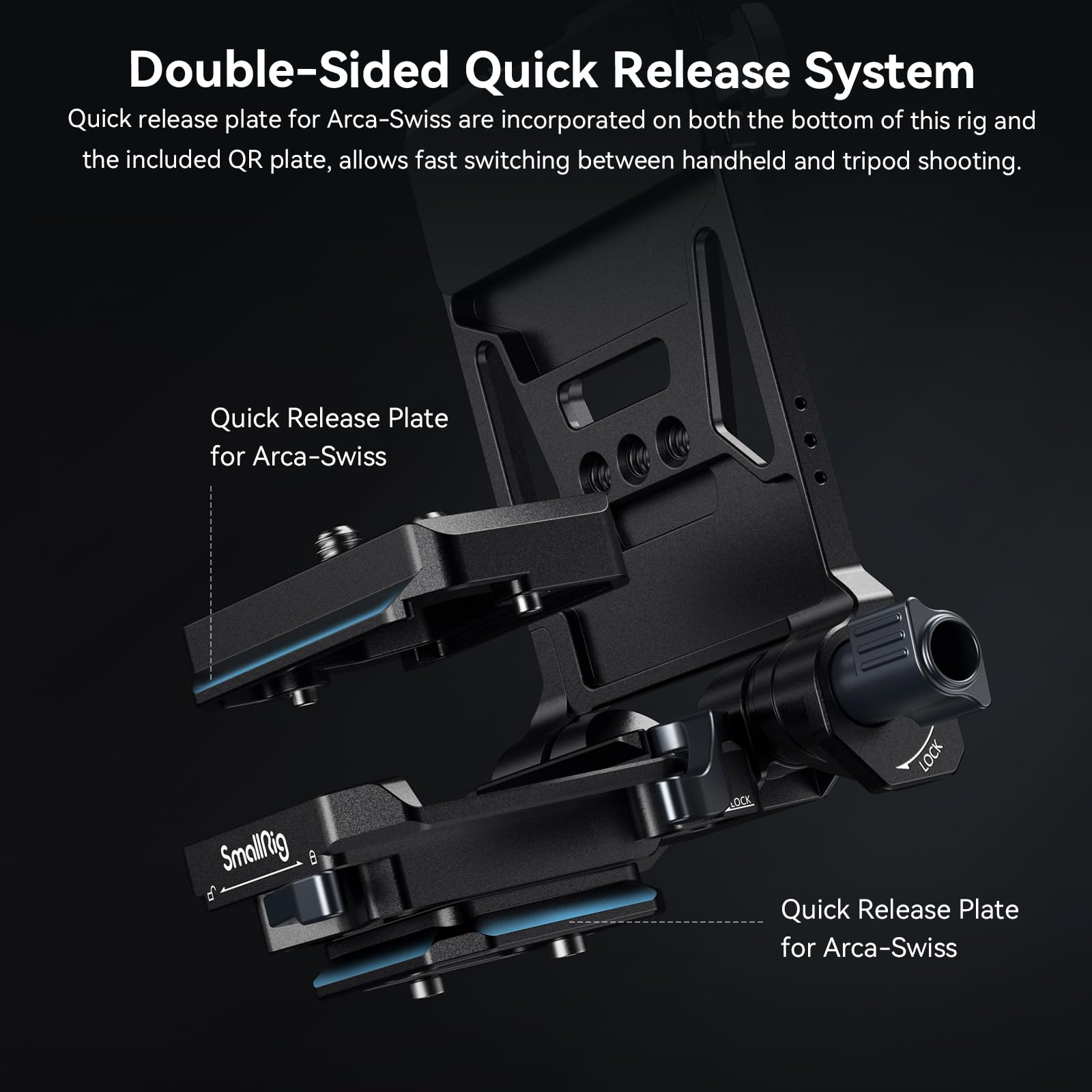 SmallRig V-Mount Battery Plate with Double Quick Release Plate for Arca, Quick Release Chest Pad, 15mm rods, L-Shape Compact & Foldable V Mount Battery Plate for DSLR Cameras, Gimbals & Tripod - 4063B