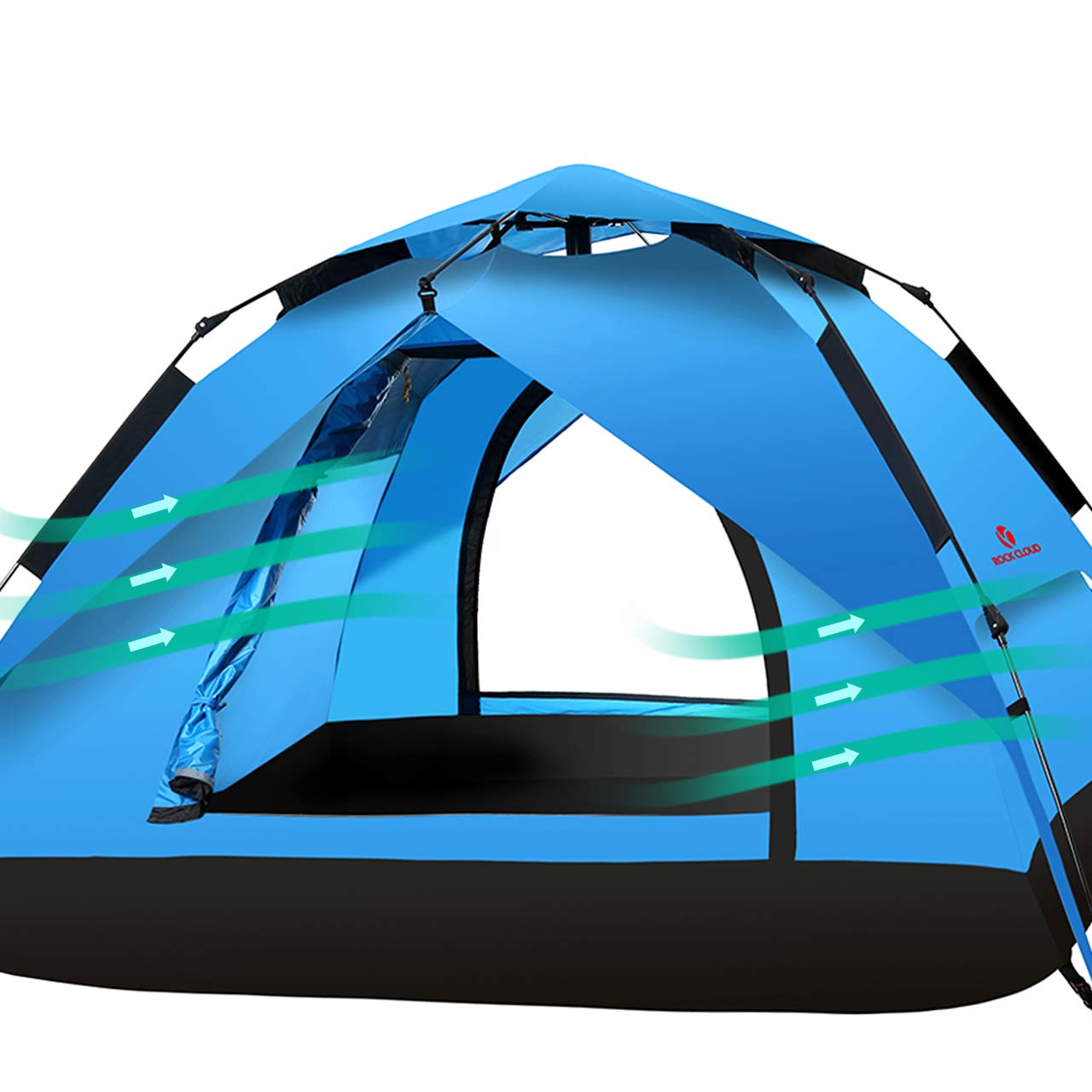 Rock Cloud Pop Up Tent Family Camping Tent 2-3 Person Portable Automatic Quick Setup Tent Waterproof Windproof with Top Rainfly for Camping Hiking
