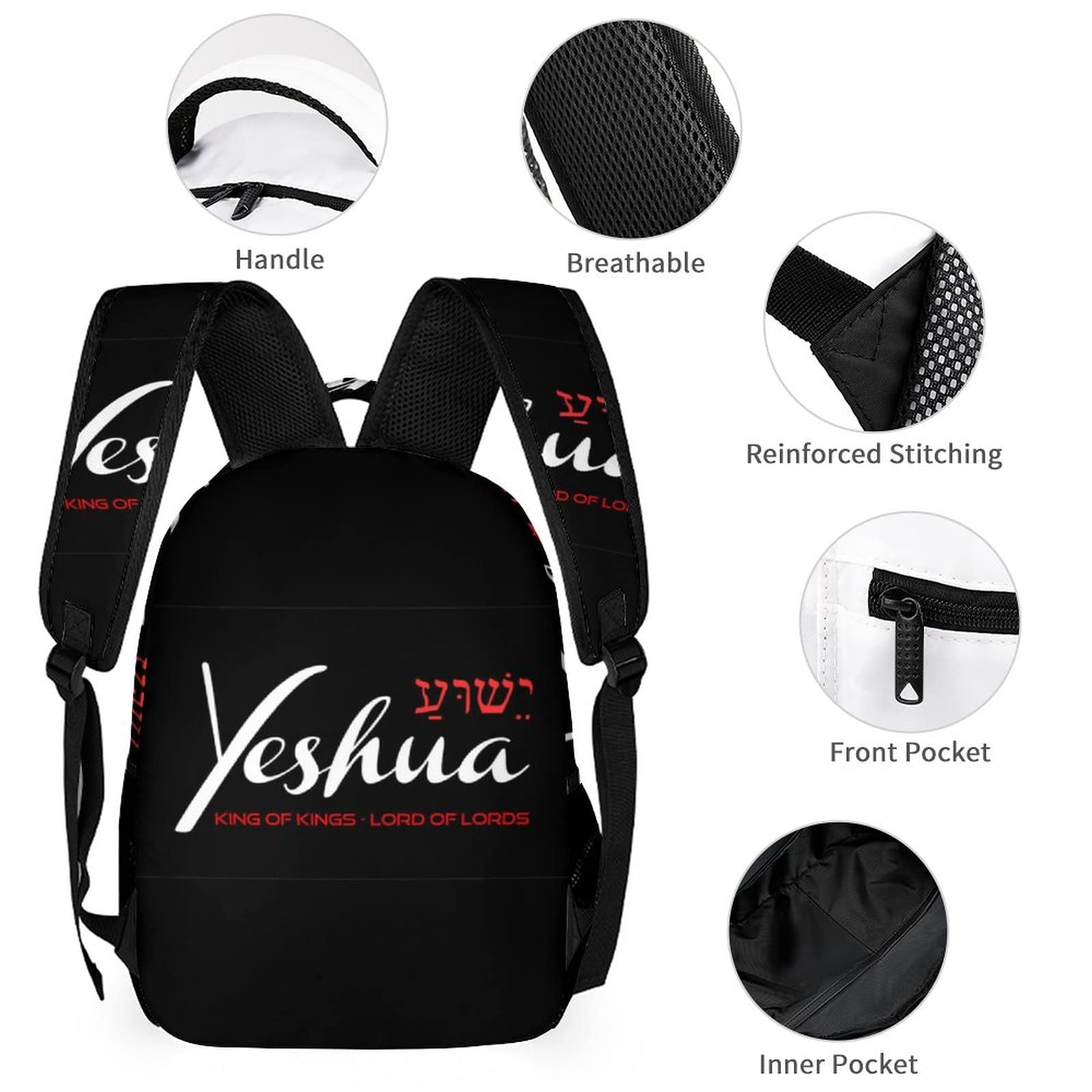 SDERDZSE Backpack Yeshua Jesus Christian Laptop Backpack Casual Daypack Cute Travel Backpack for Women Men