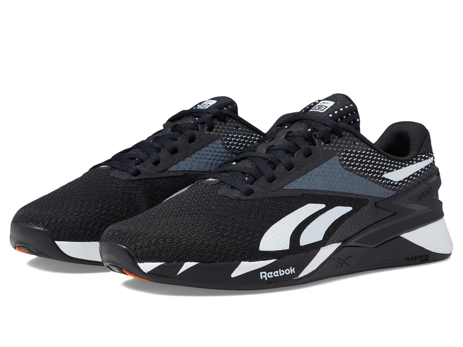 Reebok Unisex Nano X3 Cross Trainer, Black/White/Smash Orange, 8 US Men