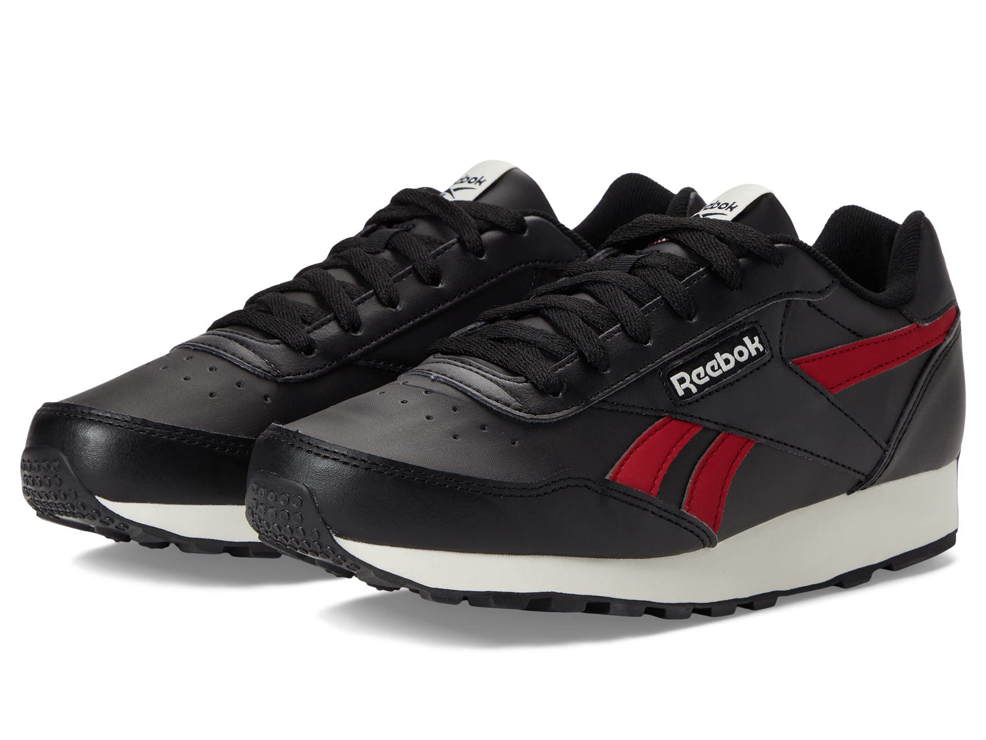 Reebok Unisex Rewind Run Sneaker, Black/Chalk/Flash Red, 10.5 US men