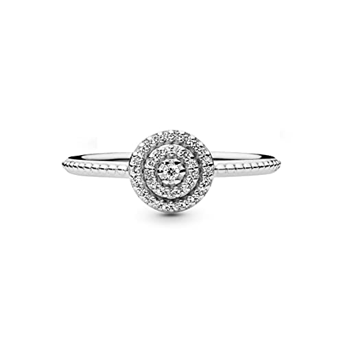 Pandora Elegant Sparkle Ring - Sterling Silver Ring for Women - Layering or Stackable Ring - Gift for Her - Sterling Silver with Clear Cubic Zirconia - Size 7