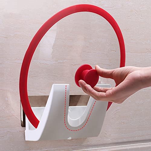 SEYFI Kitchen Shelves,Wall Mounted Pot Lid Organizer, Plastic Pot Lid Holder, Spoon Rest Rack, Cutting Boards Storage Stand, U-Shaped Slot Keeps Countertops Clean