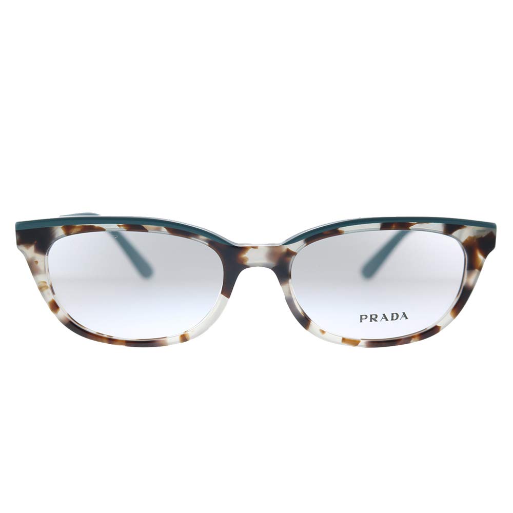 Prada Catwalk PR 13VV 4751O1 Spotted Brown Opal Green Plastic Oval Eyeglasses 51mm