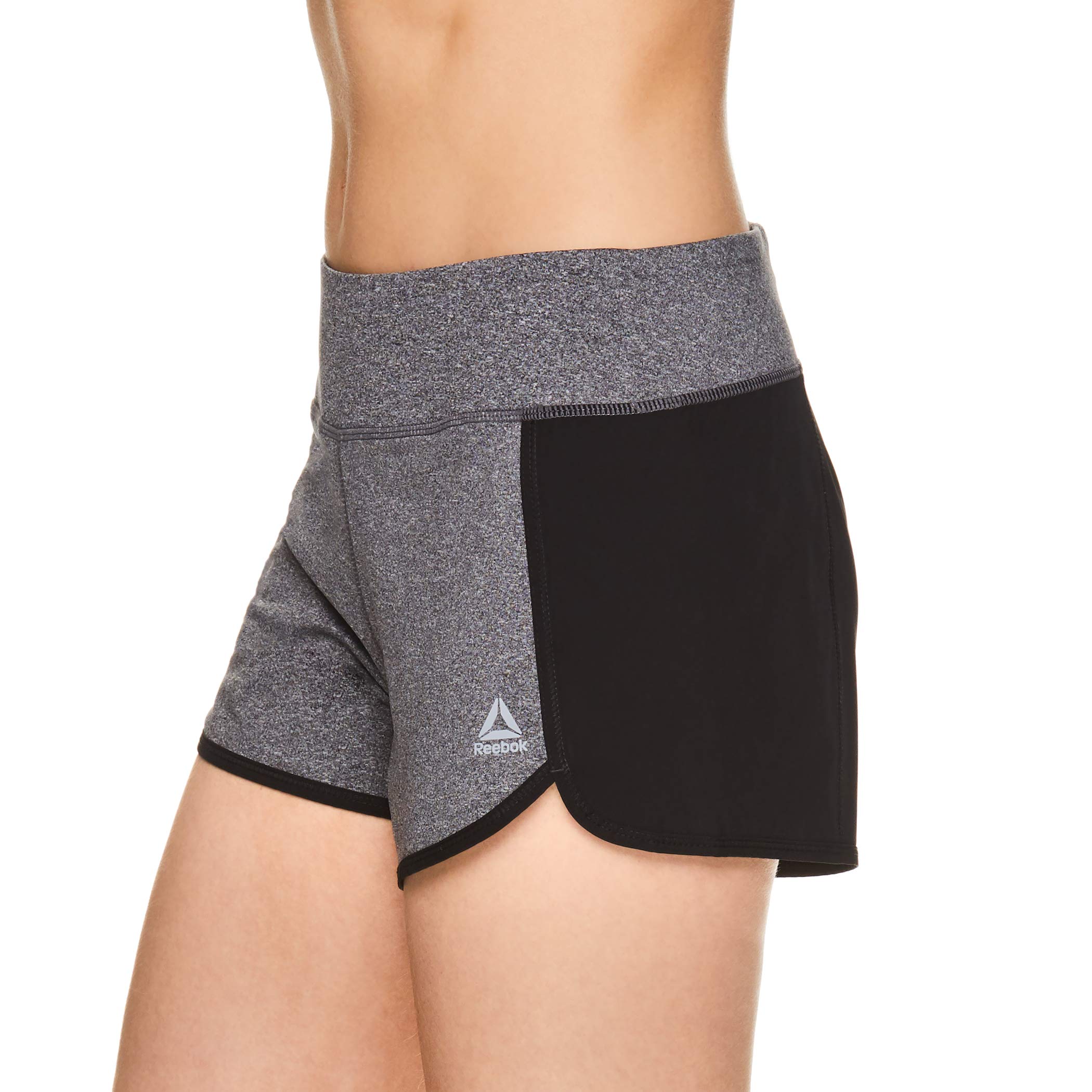 Reebok Women's Athletic Workout Shorts - Gym Training & Running Short - 3 Inch Inseam - Mara Charcoal Heather, X-Large