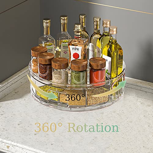 SUPPHOUS Non-Skid Lazy Susan Turntable Display Stand,12 Inch Single Round Rotating Spice Rack,Spinning Organizer for Kitchen Cabinet Organizer and Storagem,Spice Spinner, Under Sink Organizing (White)