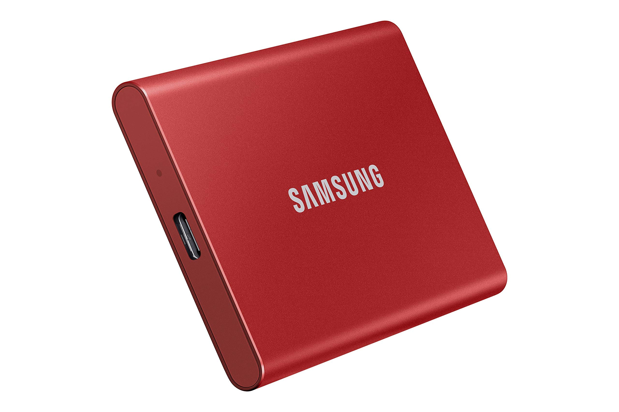 Samsung Portable SSD T7 500GB USB 3.2 External Solid State Drive Red (MU-PC500R) (Renewed)