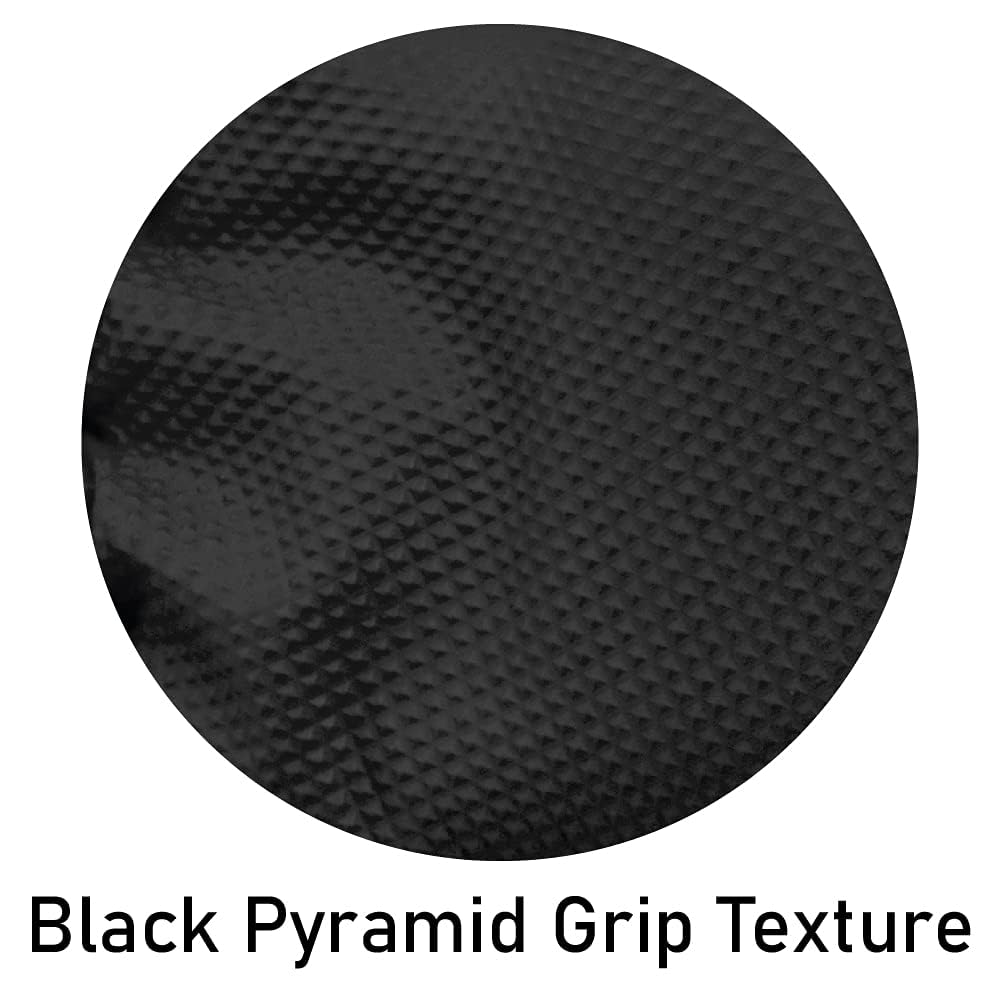ProWorks Catch Powder Free Nitrile Disposable Gloves - with Pyramid Grip Texture - 9 mil Thick - Size Medium - Black (Pack of 100) GL-NT107BKFM
