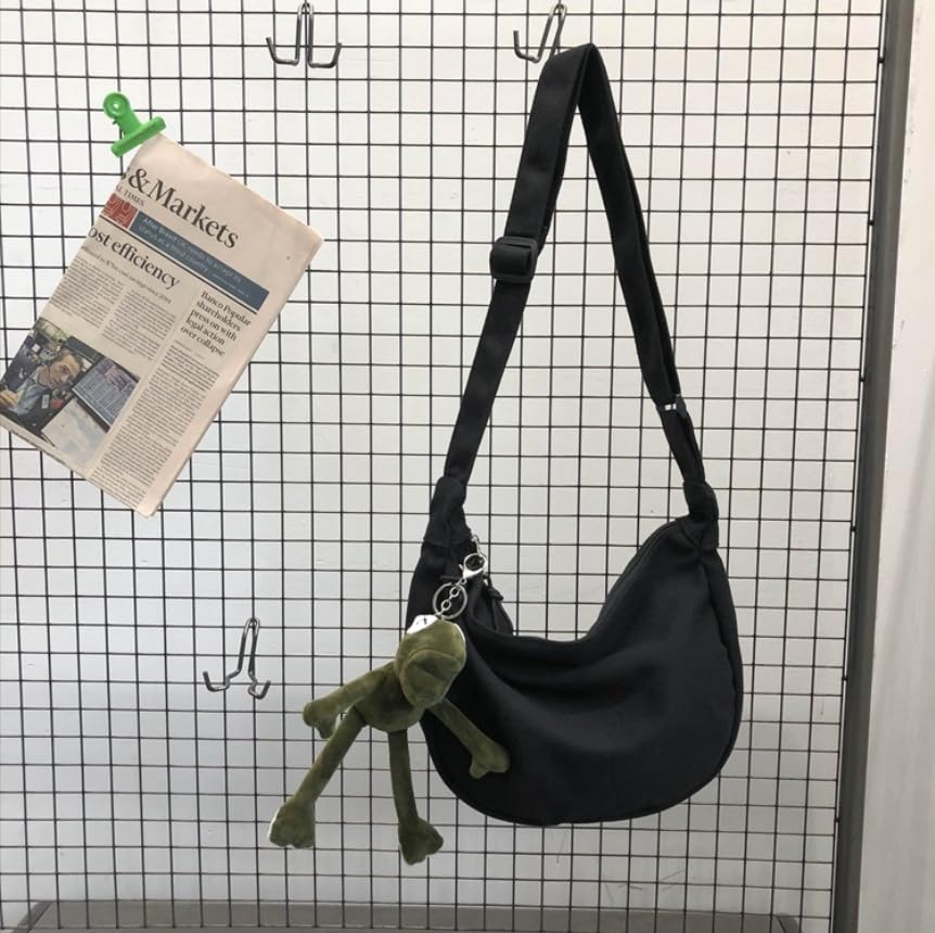 Nylon Crossbody Crescent Bag for Women Men Fashionable Shoulder Bag with Adjustable Strap for Everyday Casual shopping Travel Workout