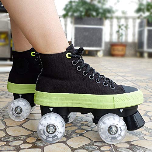 Roller Skate Wheels Outdoor Light Up LED Quad Rainbow Rollerskate Parts Tool Wheels,4 Pack 32mmX58mm/8 Pack 608 Bearing /4 Pack Core
