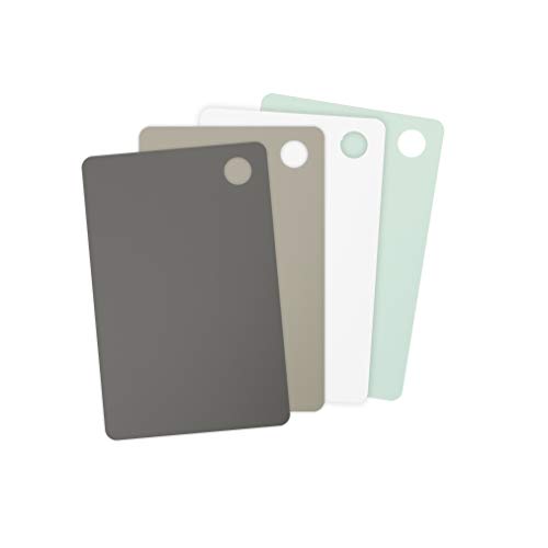 Tovolo Small Set of 4 Assorted Colors, Food Meal Prep Flexible Kitchen, BPA-Free Plastic Board, Dishwasher-Safe Cutting Mats