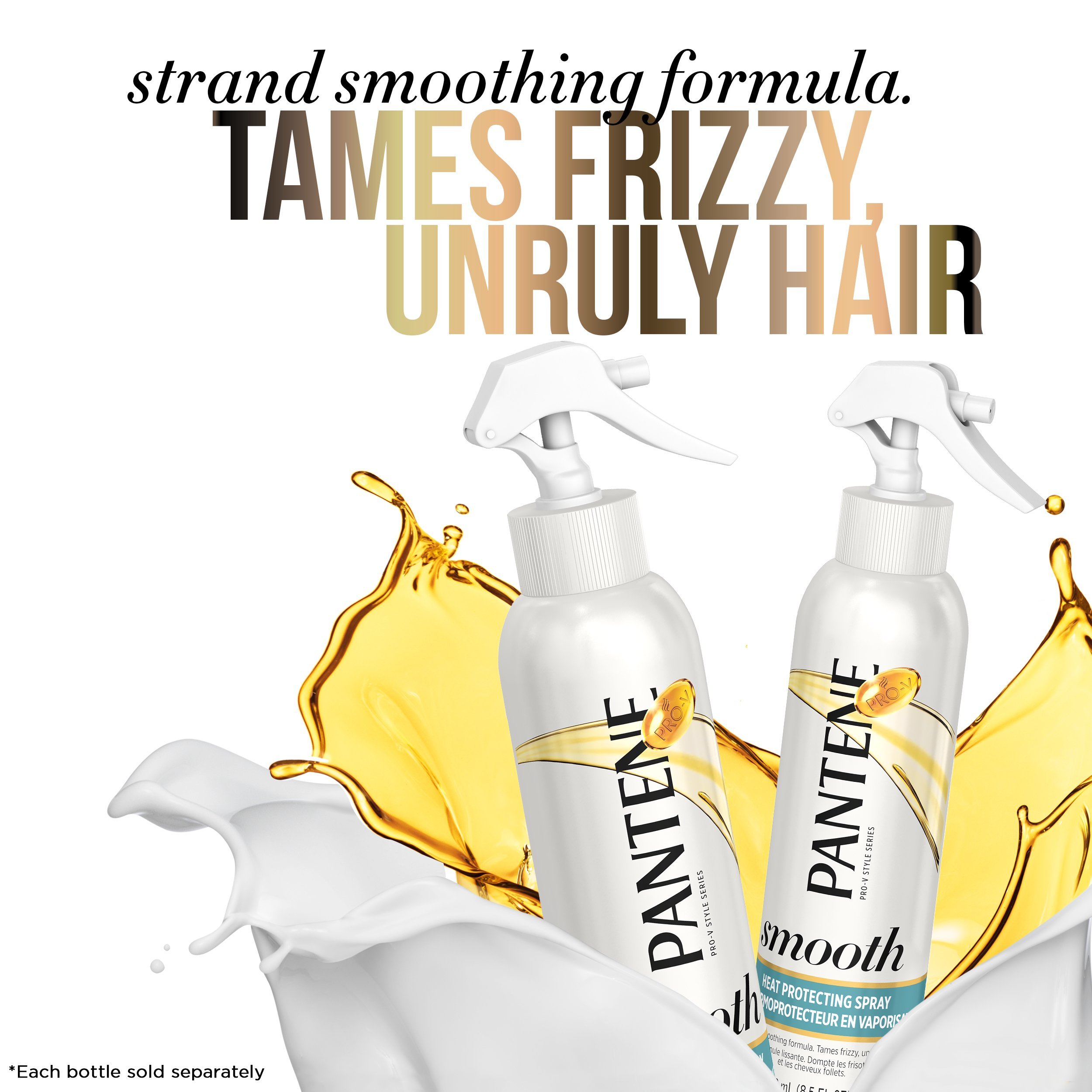Pantene Smooth and Sleek Heat Protecting Spray for Hair, 8.5 Fluid Ounce