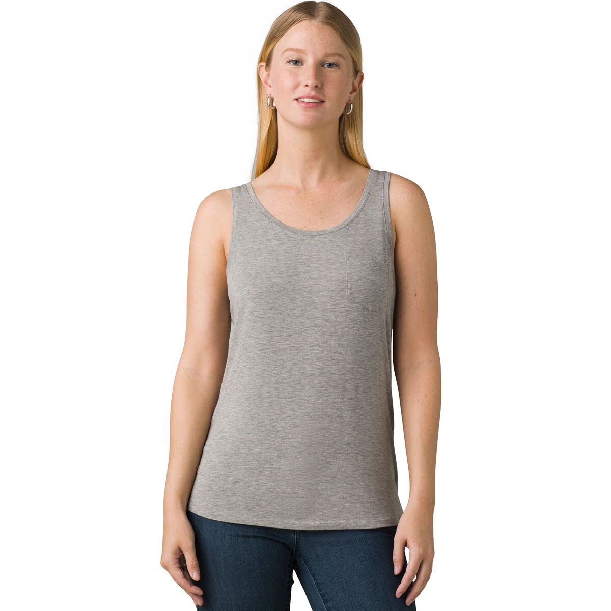 prAna Women's Foundation Scoop Neck Tank, Canopy Heather, Large