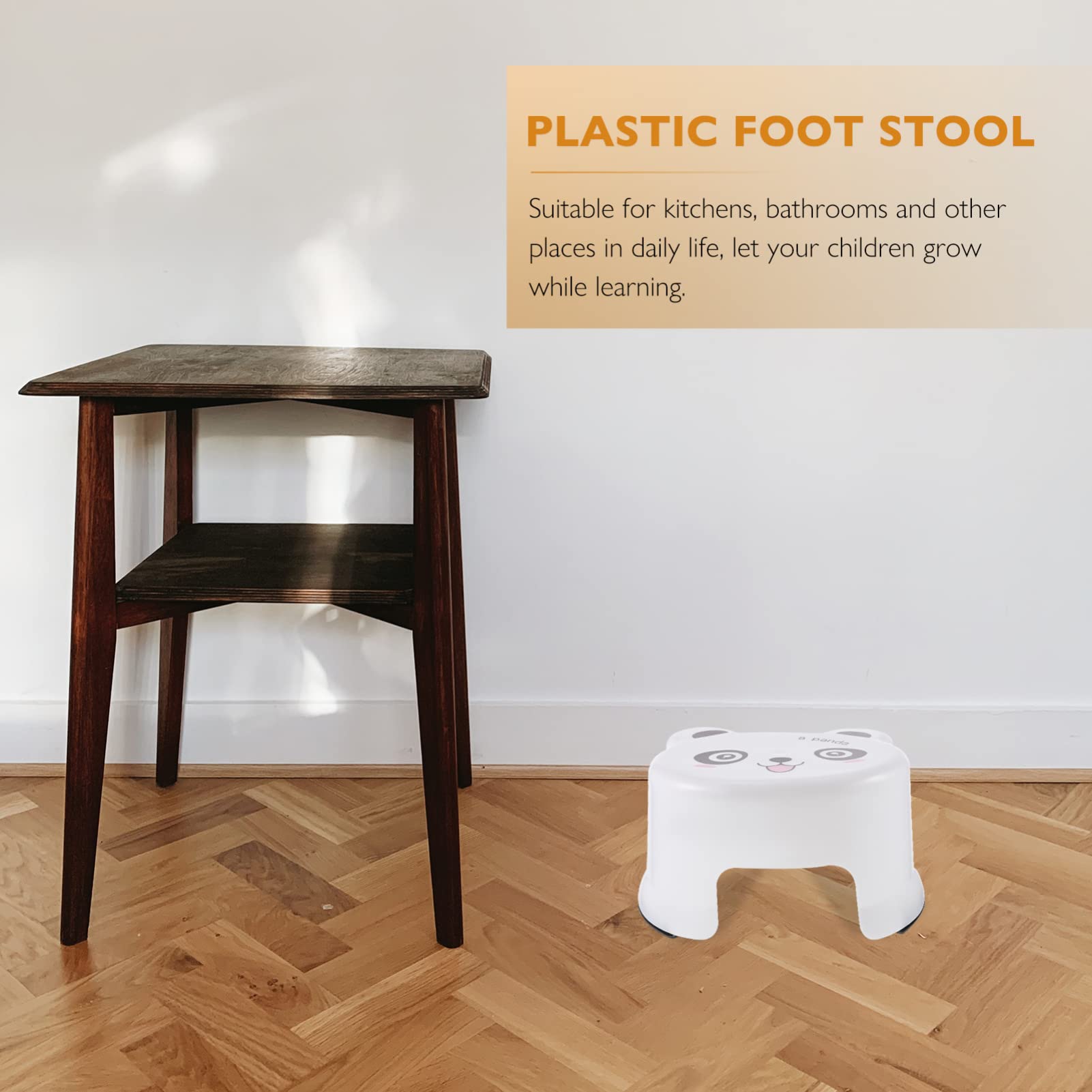 Toddmomy Cartoon Step Stool Toilet Footstool Anti- Skid Foot Stool Bathroom Step Stools Pregnant Stool Helper for Kitchen Bathroom Potty Supplies White