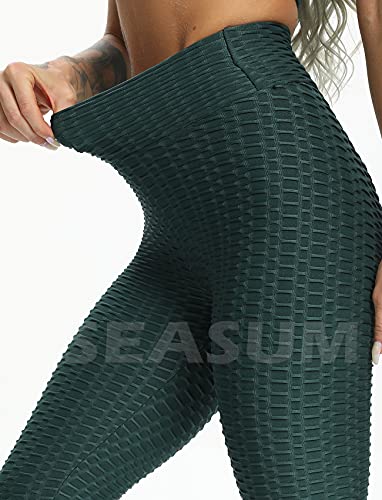 SEASUM Women's High Waist Yoga Pants Tummy Control Slimming Booty Leggings Workout Running Butt Lift Tights M