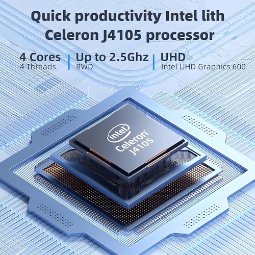 SGIN Laptop, 15.6 Inch 4GB DDR4 RAM 128GB SSD, Laptops with Intel Celeron Quad Core Processor, Intel UHD Graphics 600, WiFi, Bluetooth 4.2, USB3.0, Mini HDMI, Webcam