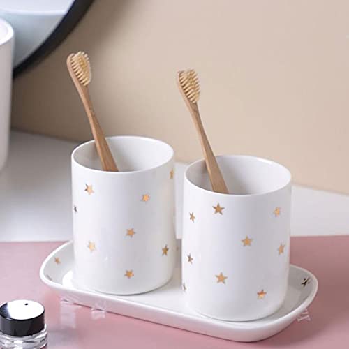 Soap Dispenser Bathroom Accessories Set - 4piece Ceramic Bath Set Including Toothbrush Holder Tumblers Tumblers and Tray Bathroom Accessories Bathroom Soap Dispenser