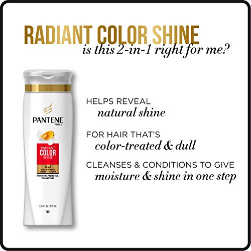 Pantene Radiant Color Shine 2 in 1 Shampoo and Conditioner 12.6 Fl Oz (Pack of 2)