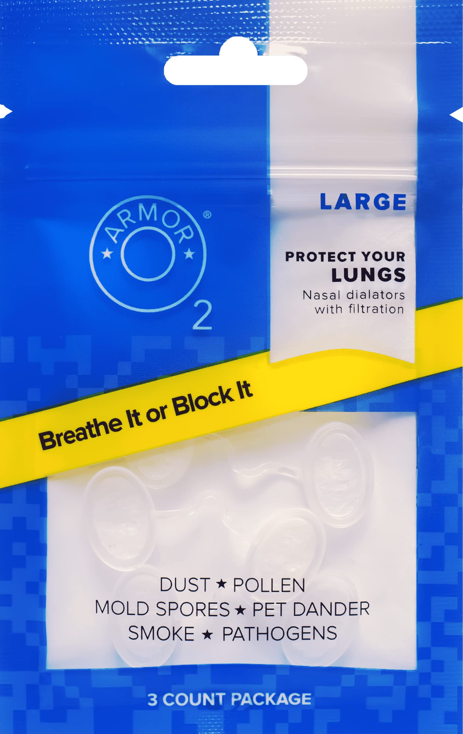 O2 Armor Nose Filter Travel Kit- 3 Pack (Large)