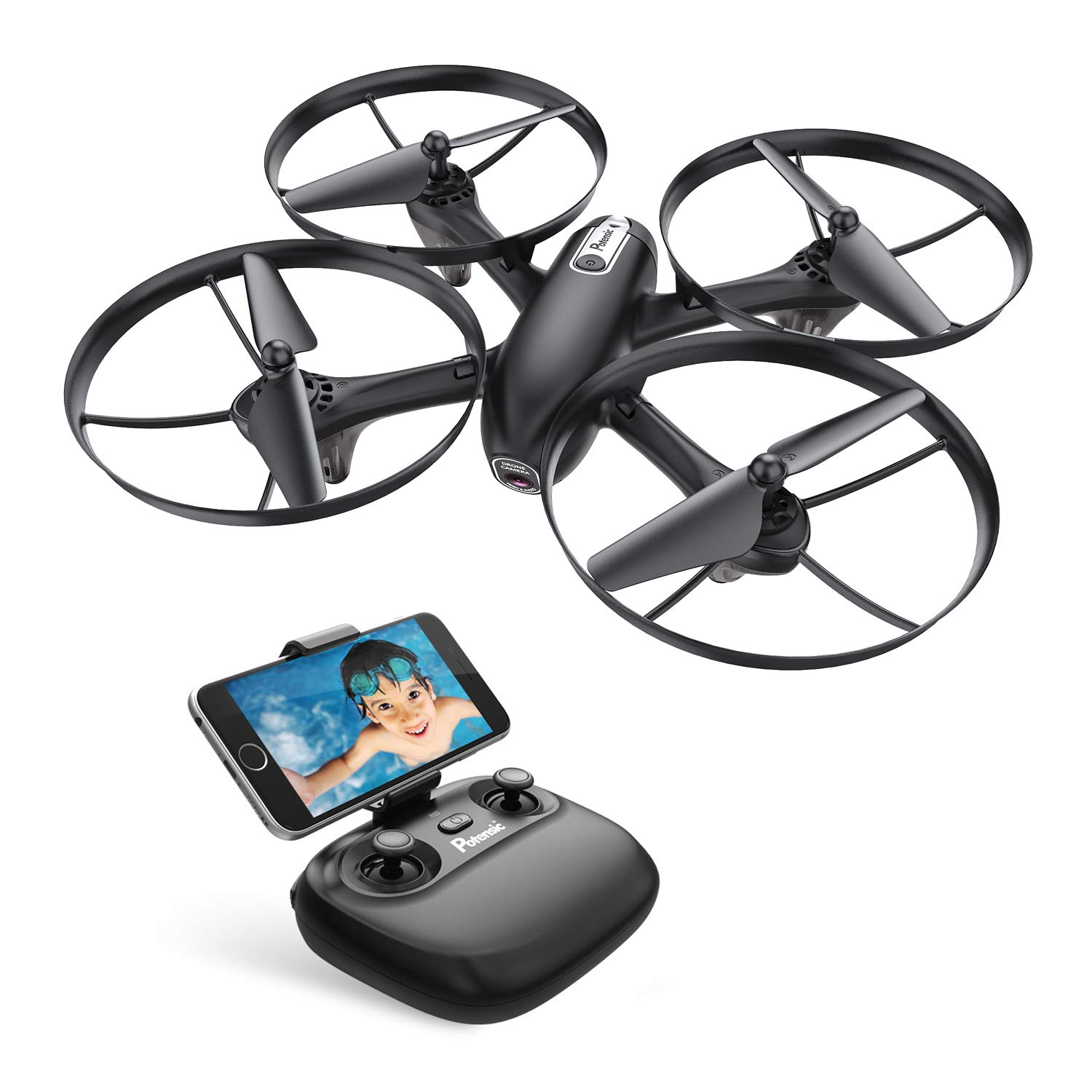 Potensic U47 Camera Drone, FPV RC Quadcoper with 720P HD Camera Live Video, Altitude Hold, Headless Mode, One Key Return and Speed Adjustment