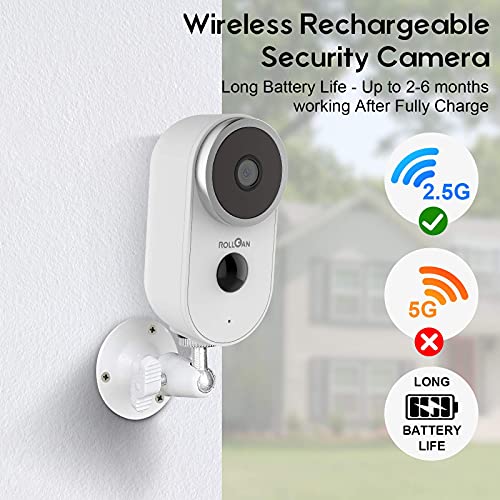 Security Camera Wireless Outdoor, 1080P HD Rechargeable Battery Powered Home Security Cam Smart Surveillance WiFi Camera with IP65 Waterproof, Night Vision, Motion Detection, 2-Way Audio, SD Storage