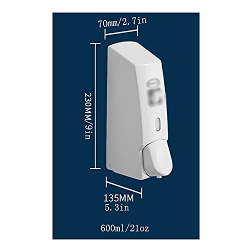 Soap Dispenser Bathroom Wall-Mounted Foam Soap Dispenser Small and Large-Capacity Plastic Dispenser Can Replenish Liquid White 600ml / 21oz Kitchen Soap Dispenser