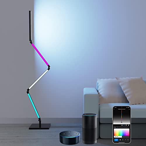 Taykoo Corner Floor Lamp, Led Corner Lamp with DIY Shape, RGB Floor Lamp, Corner Light, Floor Lamp Led, Color Changing Floor Lamp, RGB Lamp with App Control, Corner Lamps for Gaming Room, Living