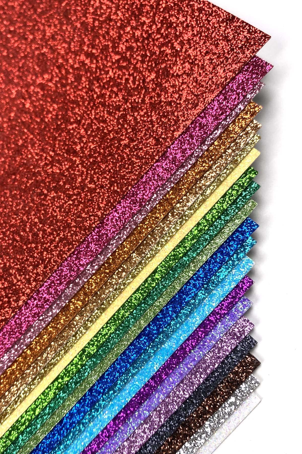 No Shed Glitter Cardstock Paper, 48 Sheets 24 Colors, Premium Glitter Paper for Crafts, Projects, Card Making, Cricut and Die Cutting, 300GSM