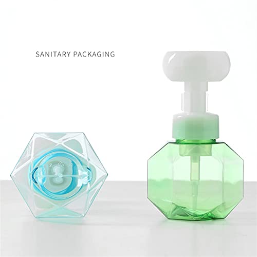 Soap Pump Dispenser 300ml Liquid Soap Dispenser Foaming Pump Flower Shape Foam Empty Bottle Plastic Clear Bottle Shower Gel Bathroom Products Bottles Dispenser (Color : Bigblue Mug)