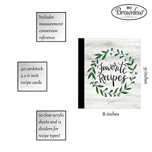 Brownlow Gifts Binder with Plastic Page Protectors and Recipe Cards, 8 x 9-Inch, Vintage Kitchen,70050