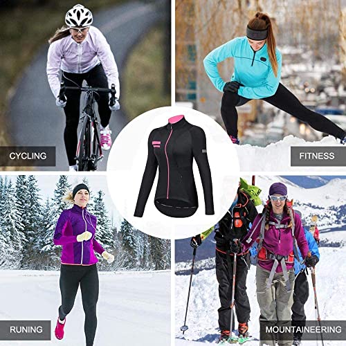 Santic Women Bike Fleece Jackets Coat Windproof Reflective Thermal Soft Shell Cycling Winter Biking Jacket