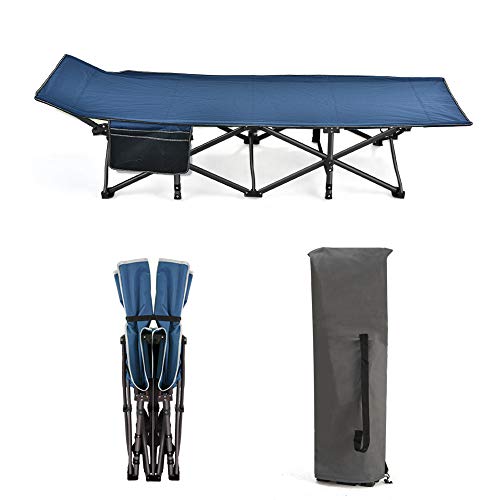 SNNERTY Folding Bed, Blue Camping Bed, Crib, Suitable for Camping Hiking Garden Beach Vacation and Family Rest