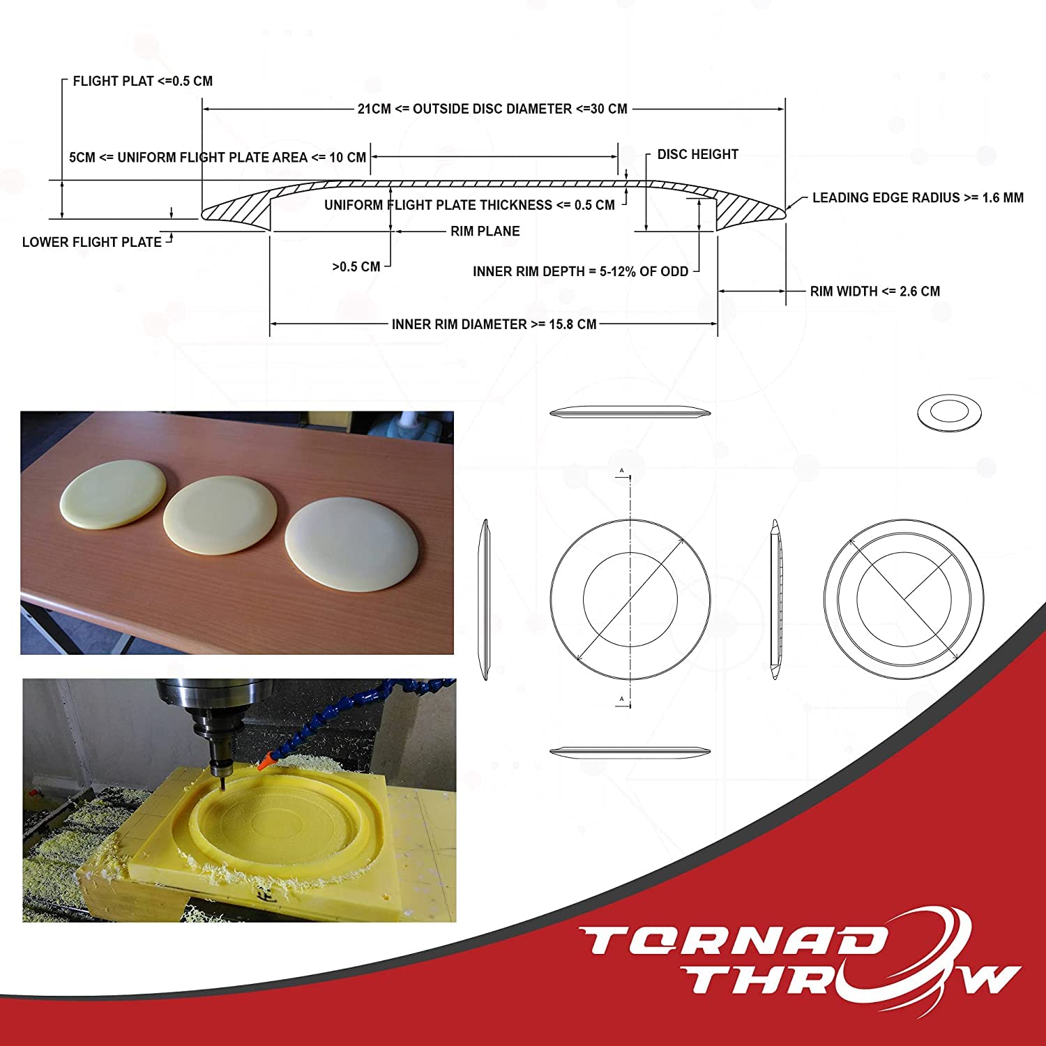 Tornado Throw Disc Golf Fairway Driver, 167-172 Gram Premium Plastic Made in Taiwan, 280 to 320 Feet Flying Distance, Neutral Flight Pattern, PDGA Approved as Swinhoe Pheasant, (10, 5-1, 3) 172 G