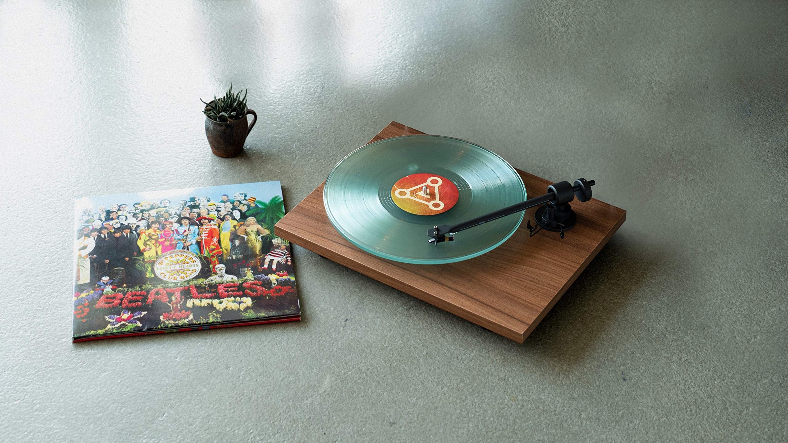 Pro-Ject T1 BT Turntable with Built-in Preamp and Wireless Audio Transmitter (Satin Walnut)