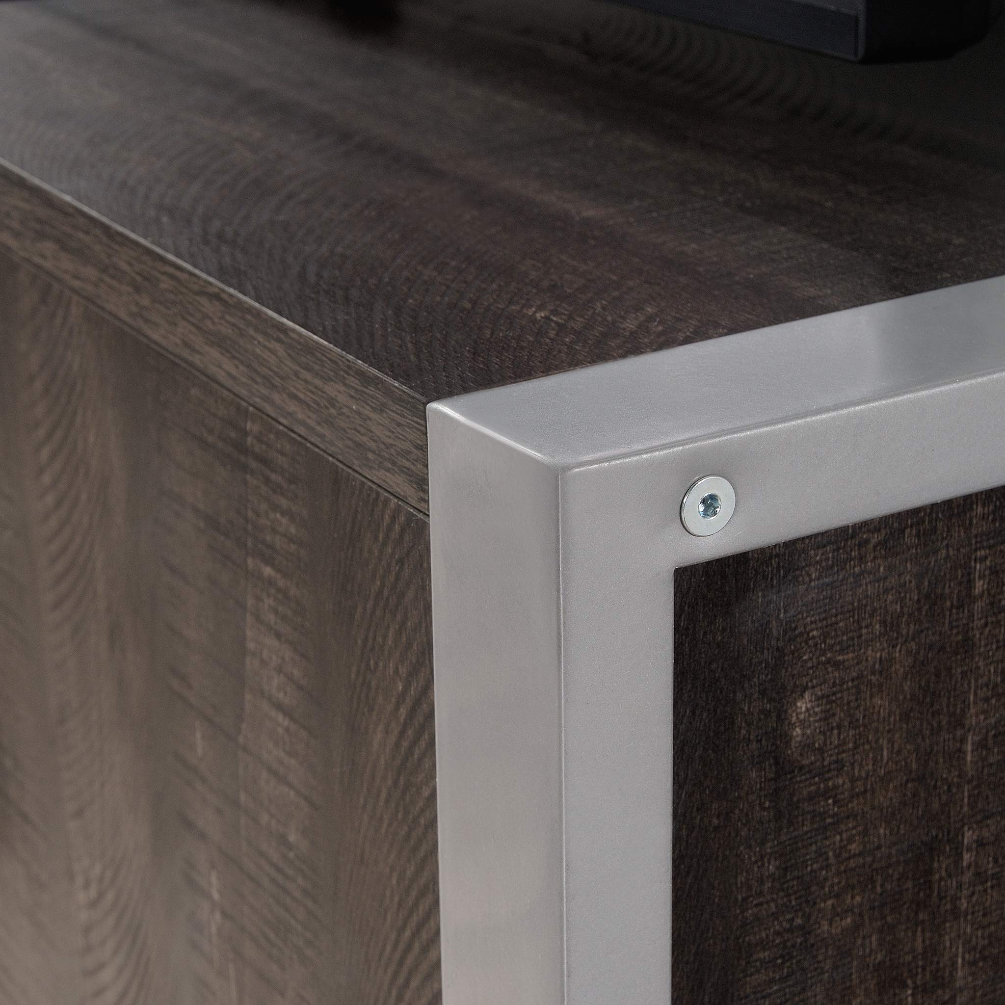 Sauder Rock Glen Credenza, L: 59.06" x W: 17.72" x H: 23.66", Blade Walnut Finish