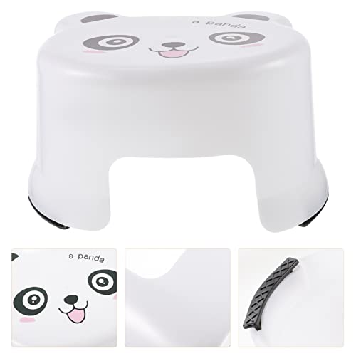 SECFOU Step Stool White Helper Pregnant Stool Plastic Living Step Anti- Home Cartoon and Foot Skid Room Chairs Non Stools Kitchen Training Toilet for Anti-Skid Bathroom Potty Supplies Round Ottoman