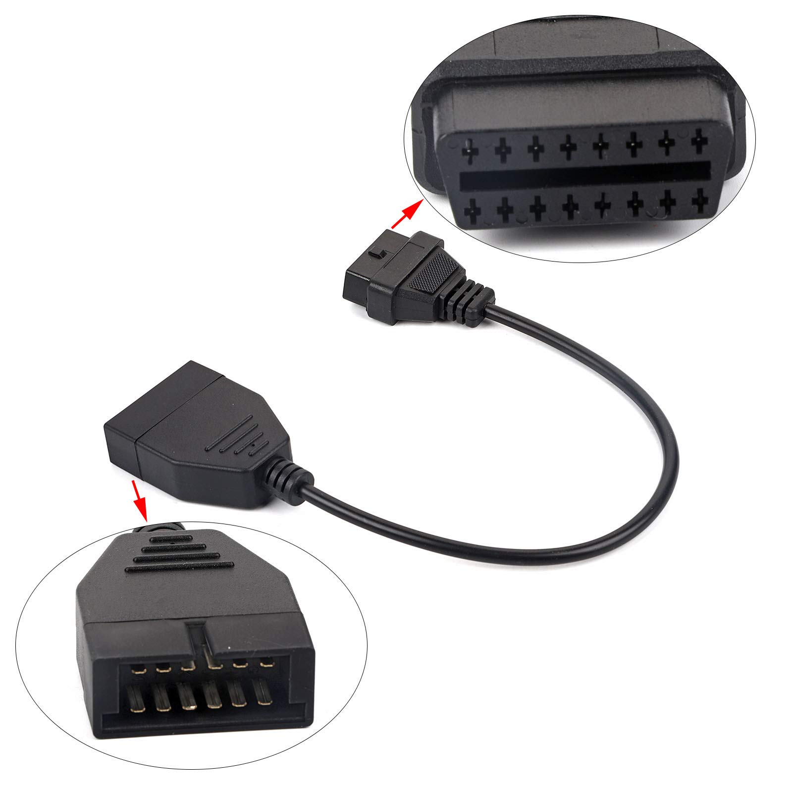 OBD1 12 Pins to OBD2 16 Pins Adapter Cable for GM Diagnostic Tool Adapter Scanner Cable 12pins Male Connector OBDII 16pins Female Connector