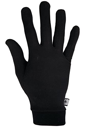 Mountain Warehouse Silk Gloves - 100% Silk Ski Gloves Black Large